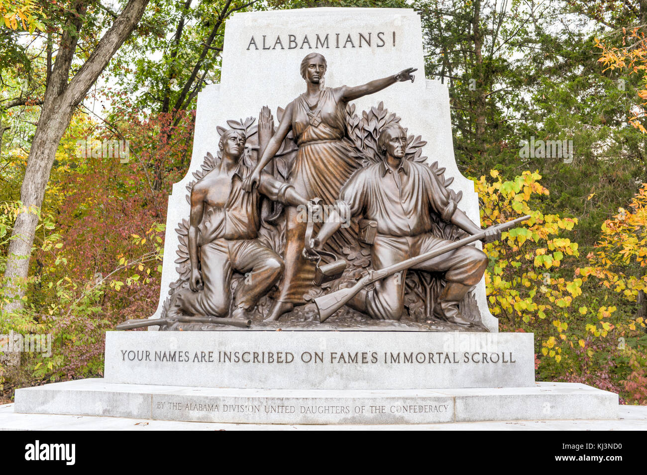Alabama Memorial monument at the Gettysburg National Military Park ...