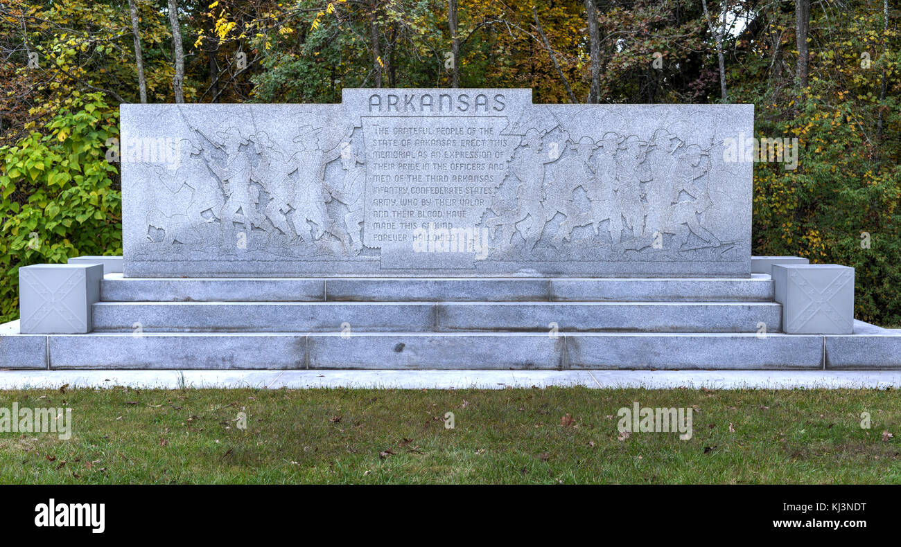 Arkansas Memorial monument at the Gettysburg National Military Park ...