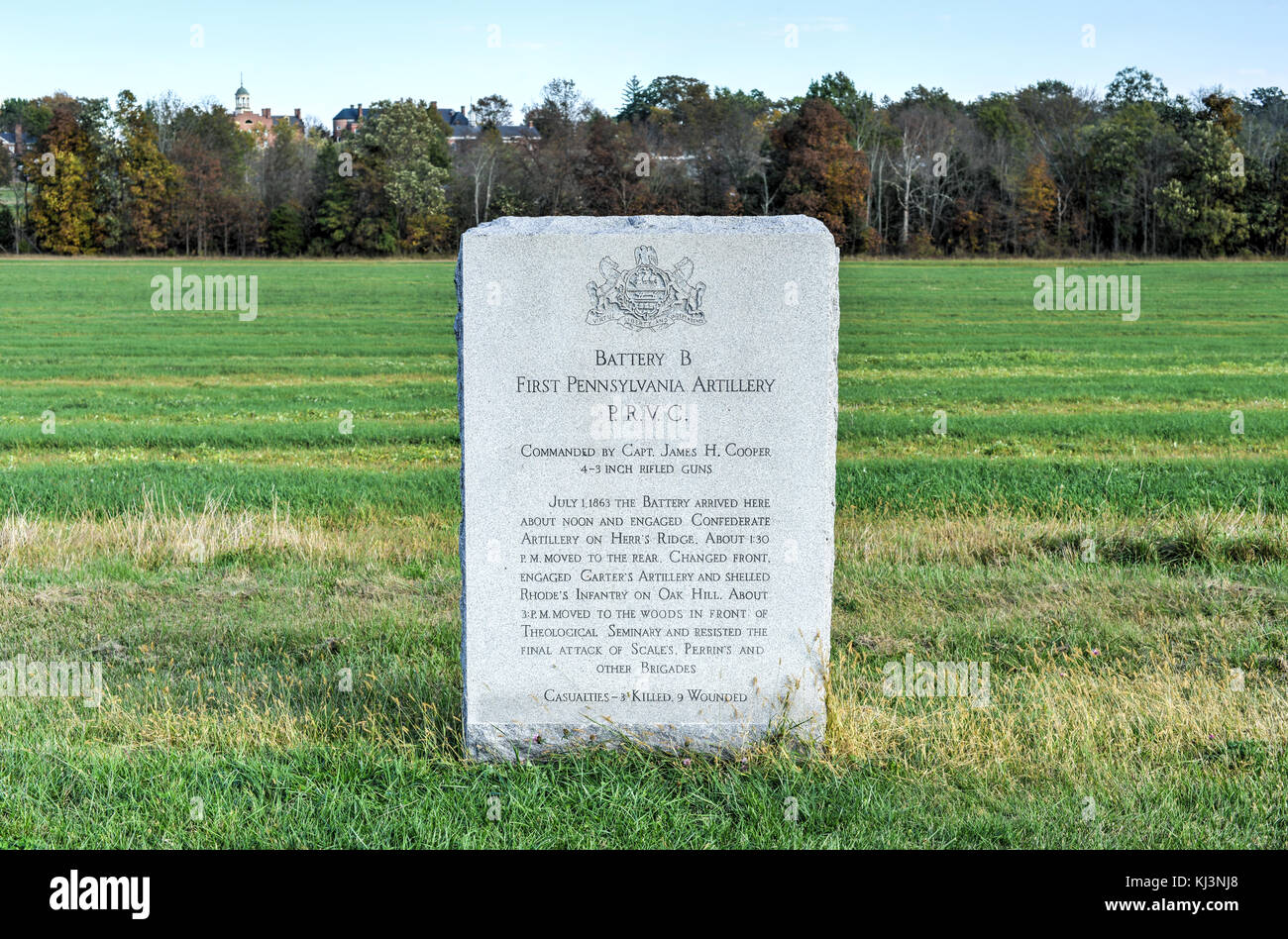 1st Pennsylvania Artillery Memorial monument at the Gettysburg National ...