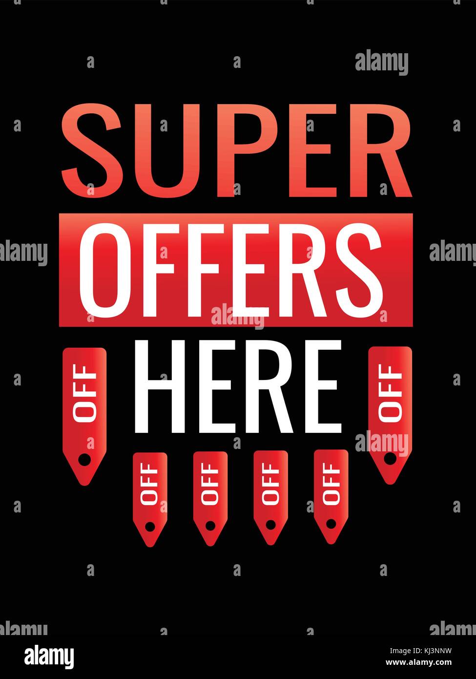 super offers here sign on black background, super offers illustration ...