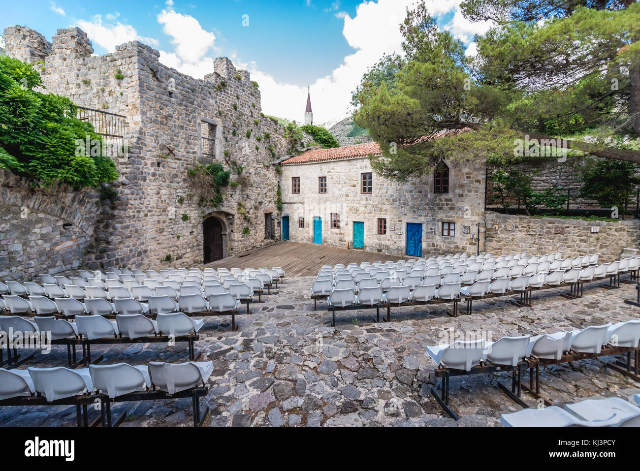 Stage in fortress of Stari Bar (Old Bar) - small town near Bar city ...