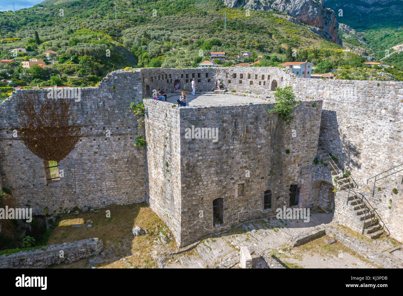 Defensive walls of fortress in Stari Bar (Old Bar) - small town near ...