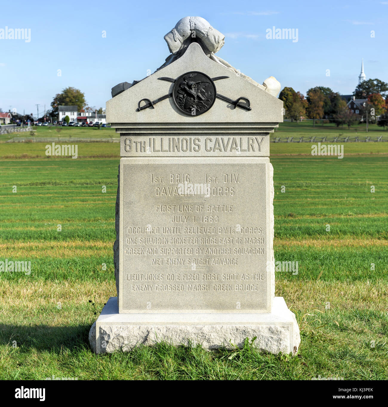 8th Illinois Cavalry Memorial monument at the Gettysburg National ...