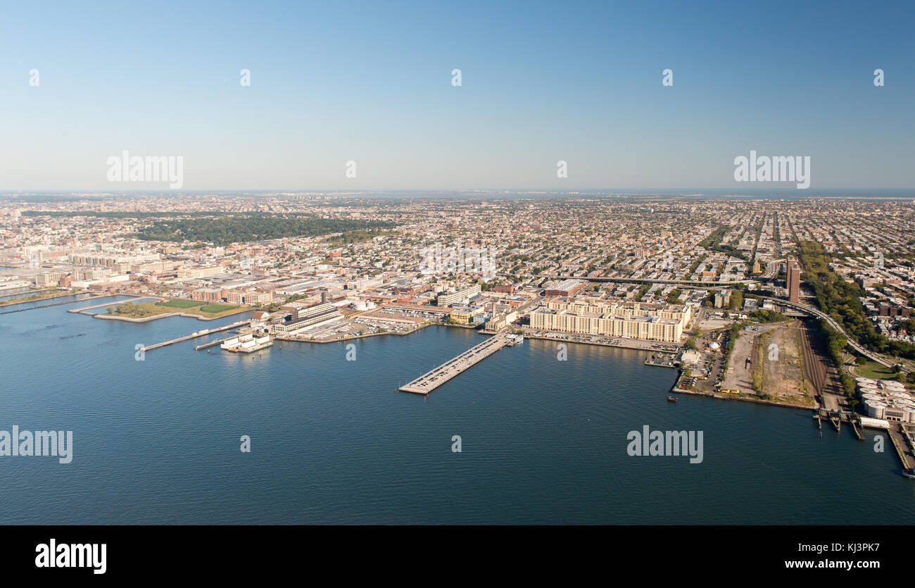 Aerial view of Brooklyn and the Brooklyn Army Terminal, designed by ...