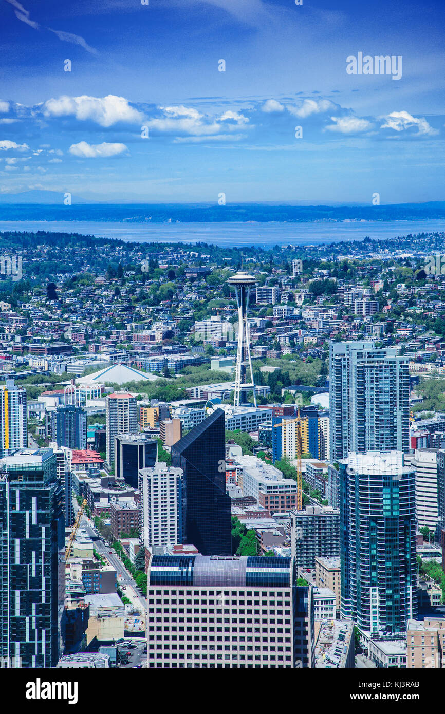 View of Seattle, Washington from High Above Stock Photo - Alamy