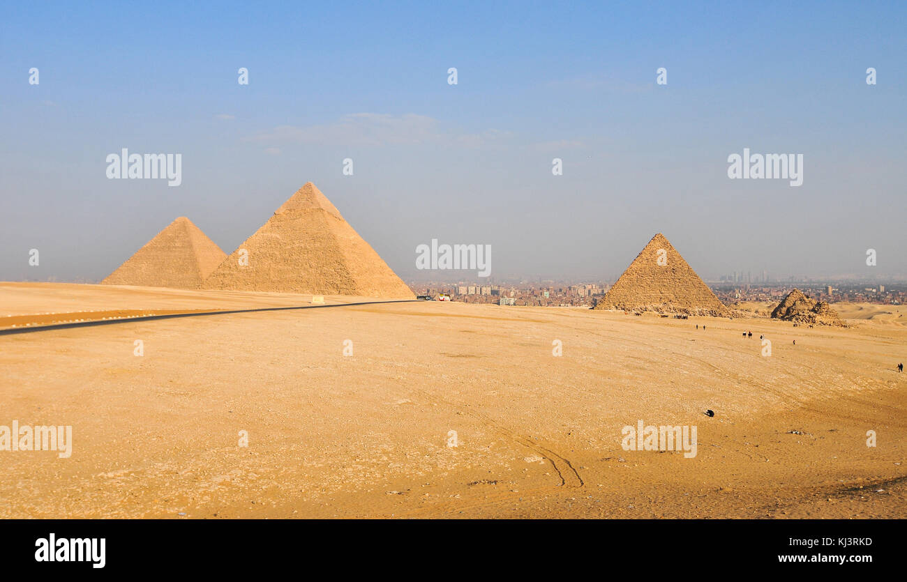 Egyptian Pyramids of the Giza Plateau in Cairo Stock Photo - Alamy