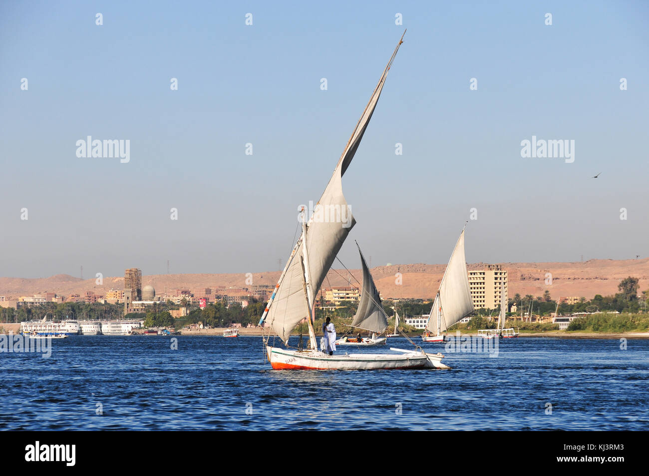 On a felucca on the nile river at aswan hi-res stock photography and ...