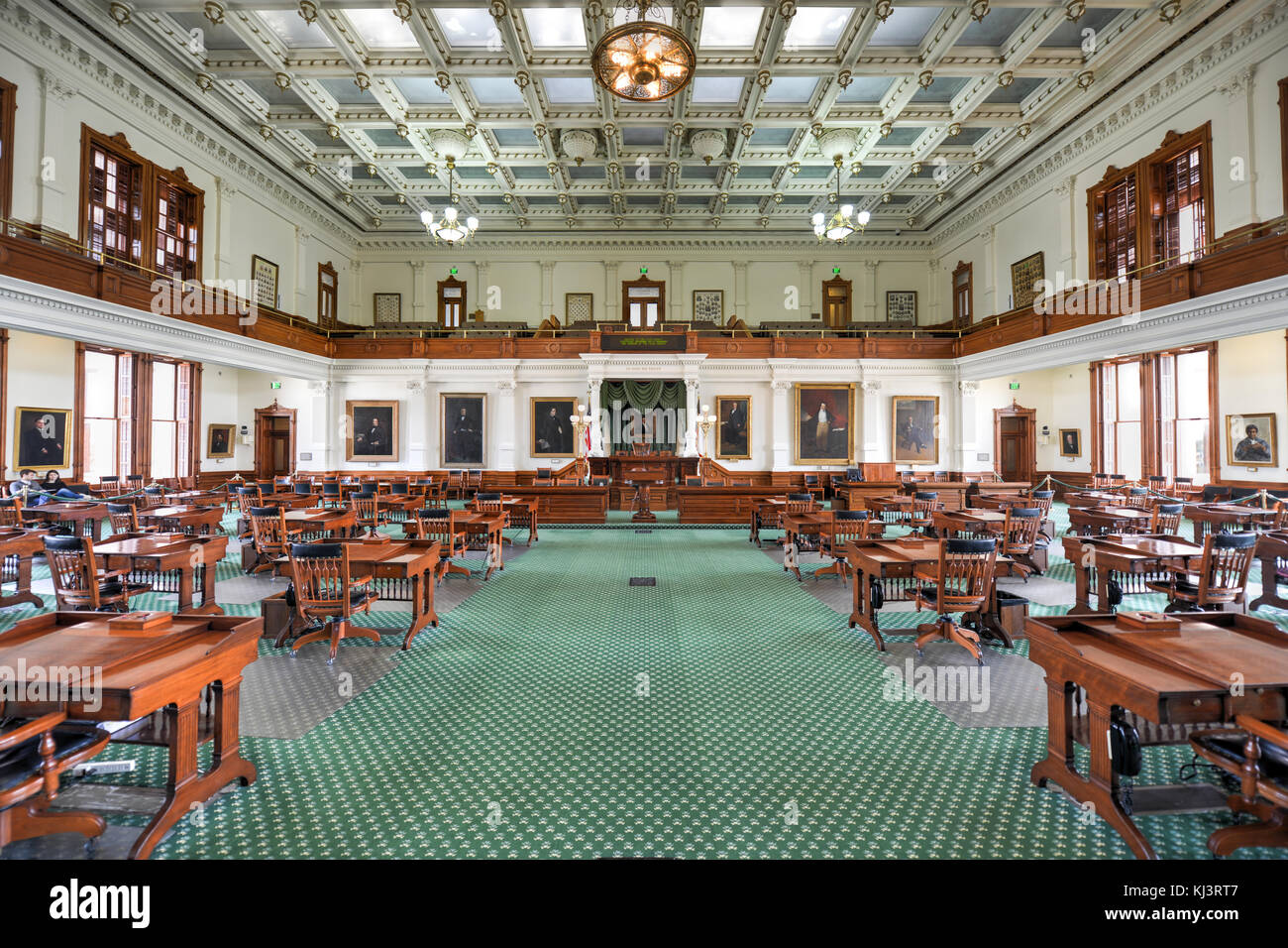 AUSTIN, TEXAS - MARCH 7: The Senate Chamber of the Texas State Capitol ...