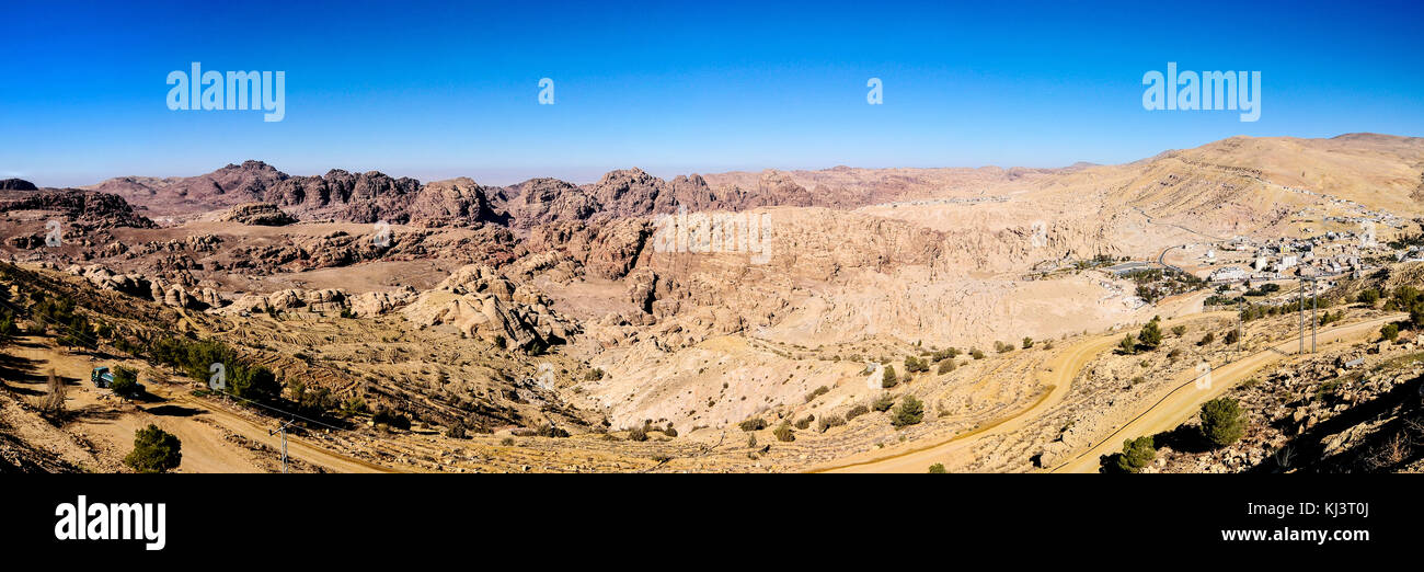 Panoramic view of countryside from Little Petra, Jordan Stock Photo - Alamy