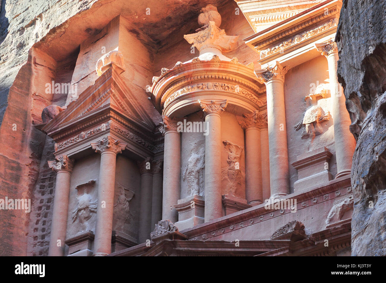 Al Khazneh in Petra, Jordan. Al Khazneh was carved out of a sandstone ...