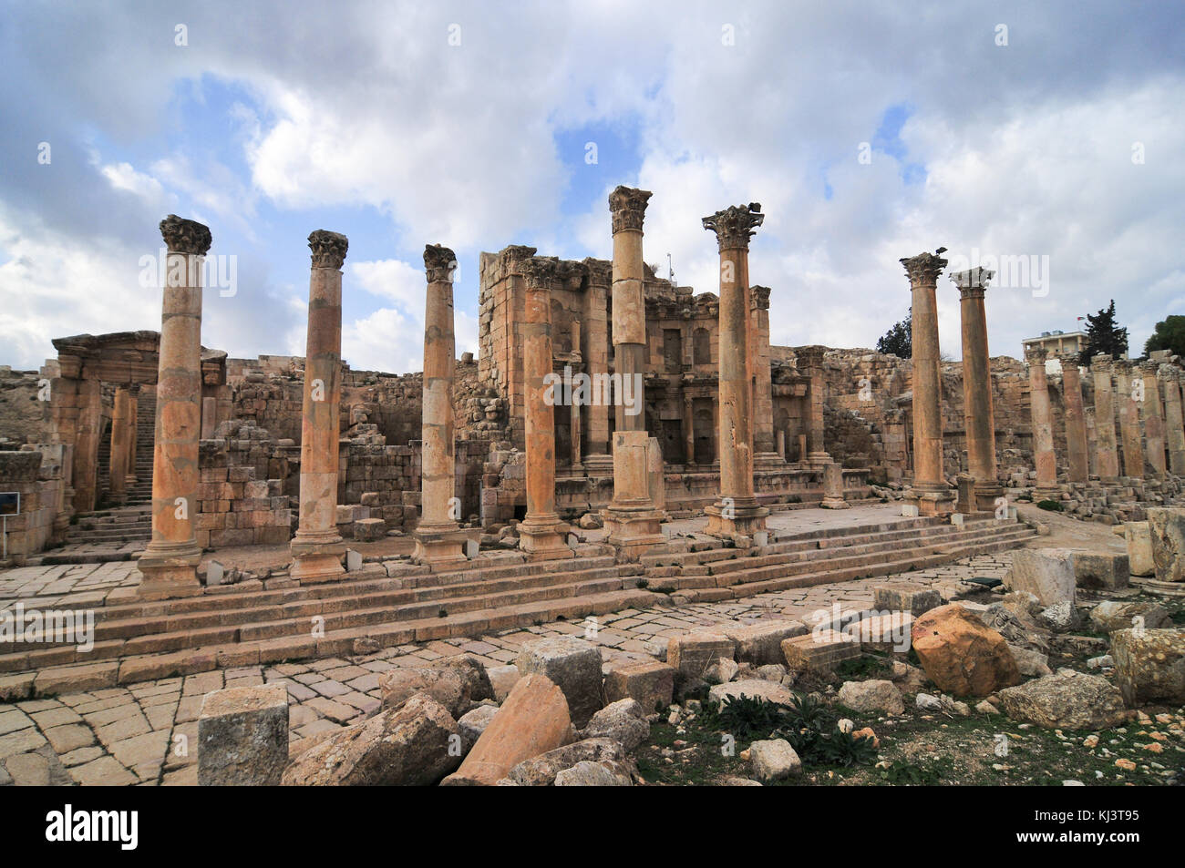 The Nymphaeum in Jerash, Jordan. Jerash is the site of the ruins of the ...