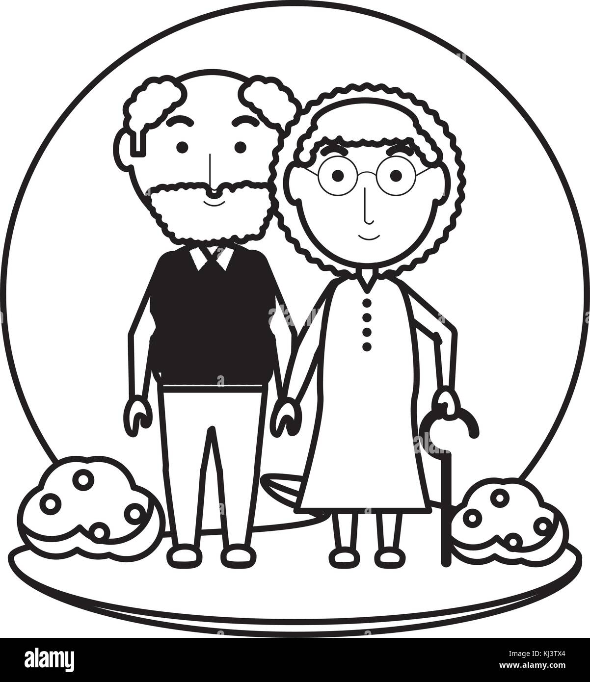 Elderly retired couple reading Stock Vector Images - Alamy