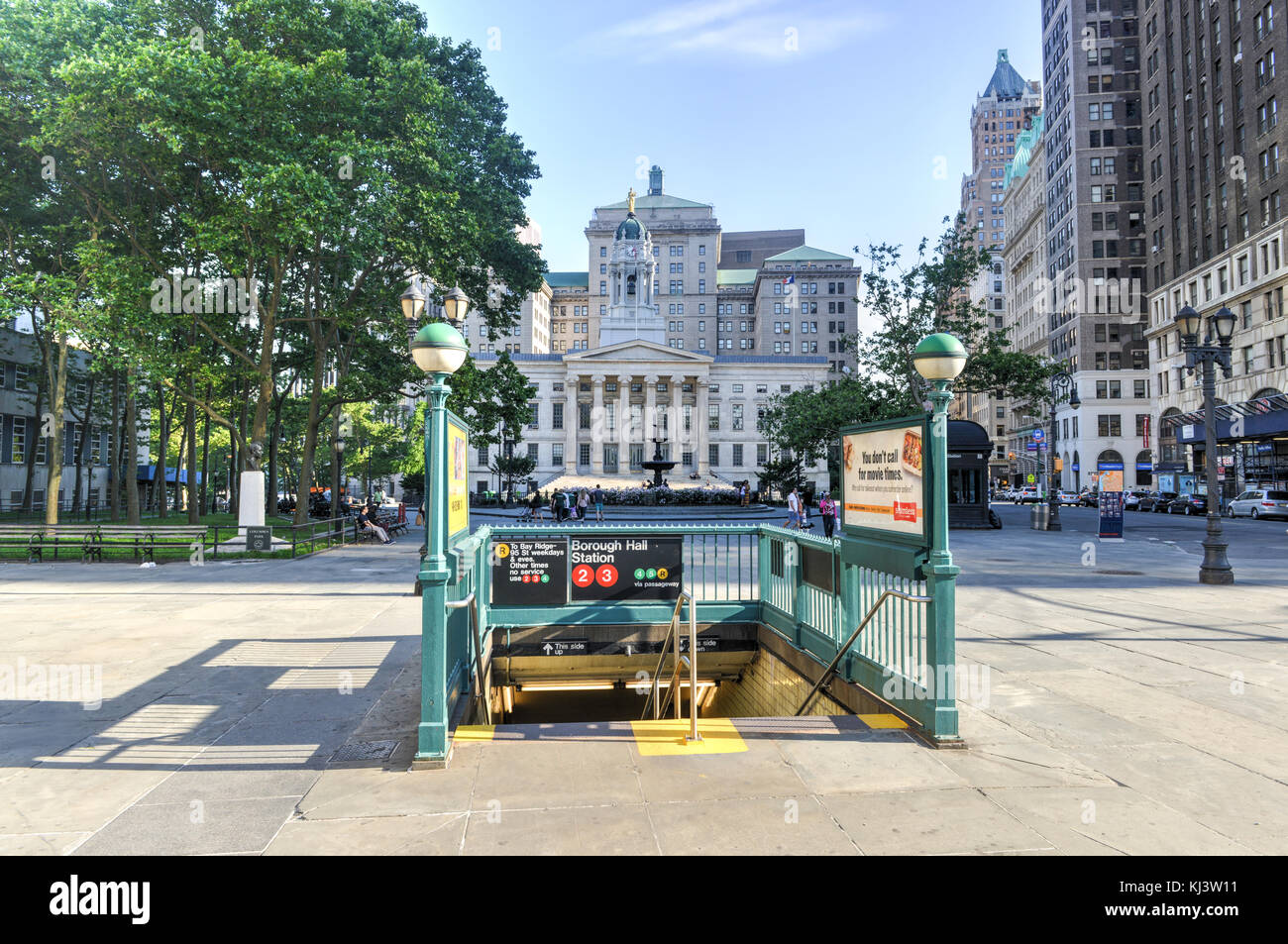 Borough hall subway station entrance hi-res stock photography and ...