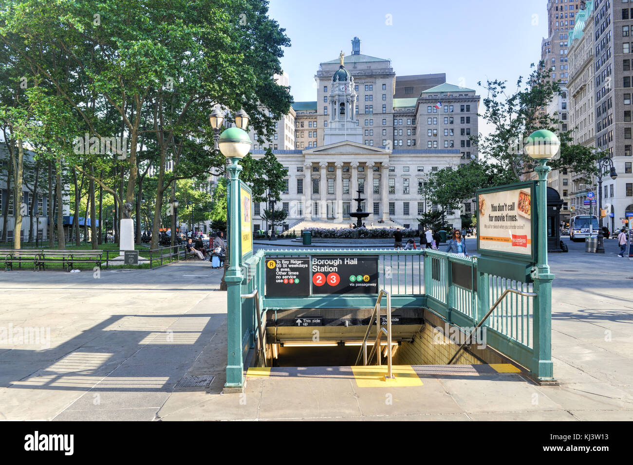 Borough hall subway station entrance hi-res stock photography and ...