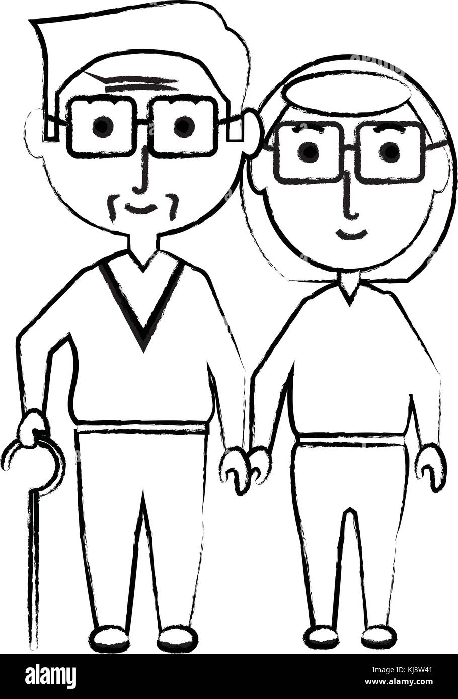 Elderly retired couple reading Stock Vector Images - Alamy