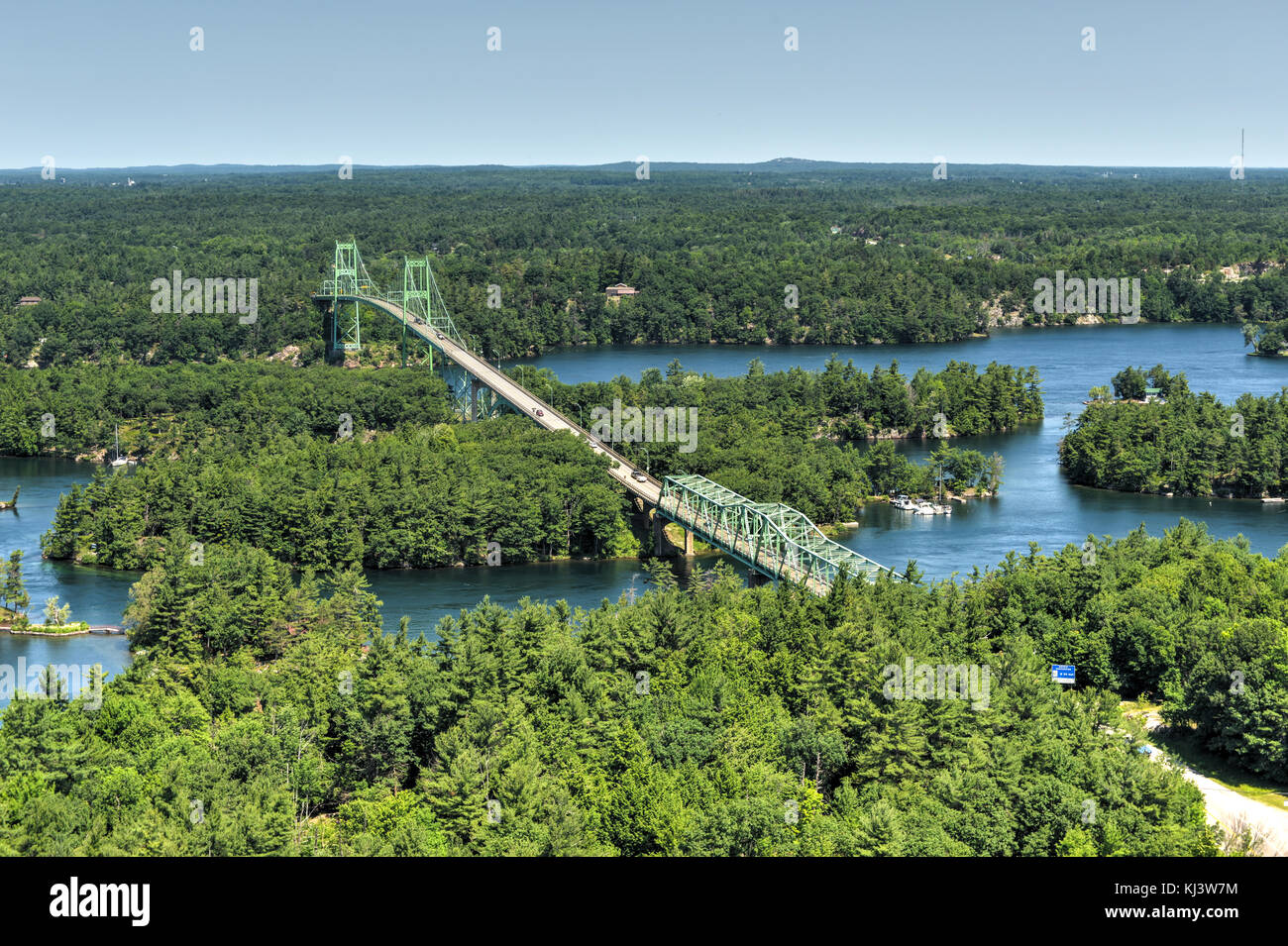 The Thousand Islands Bridge. An international bridge system constructed ...