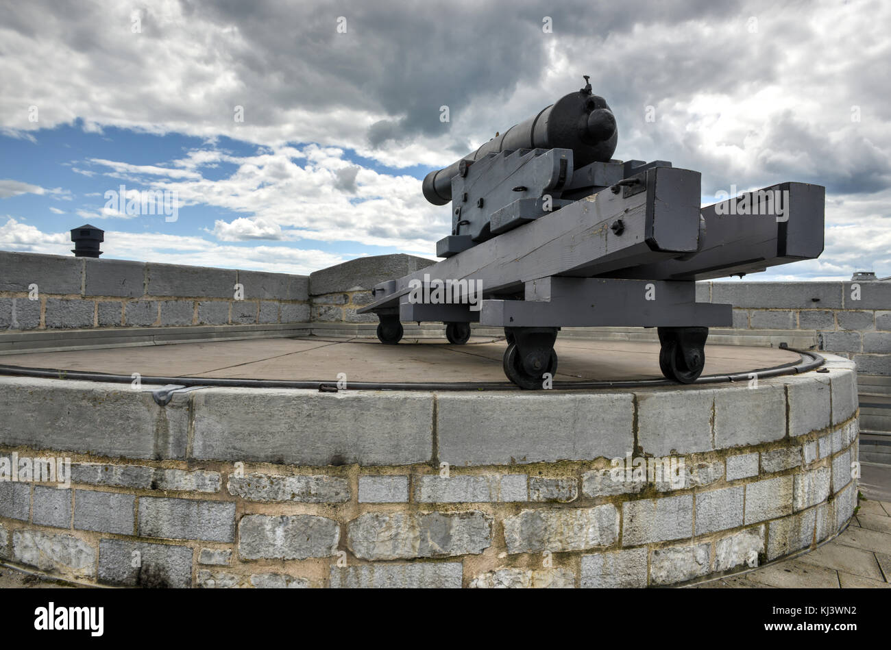 Fort Henry National Historic Site cannon in Kingston, Ontario. It ...