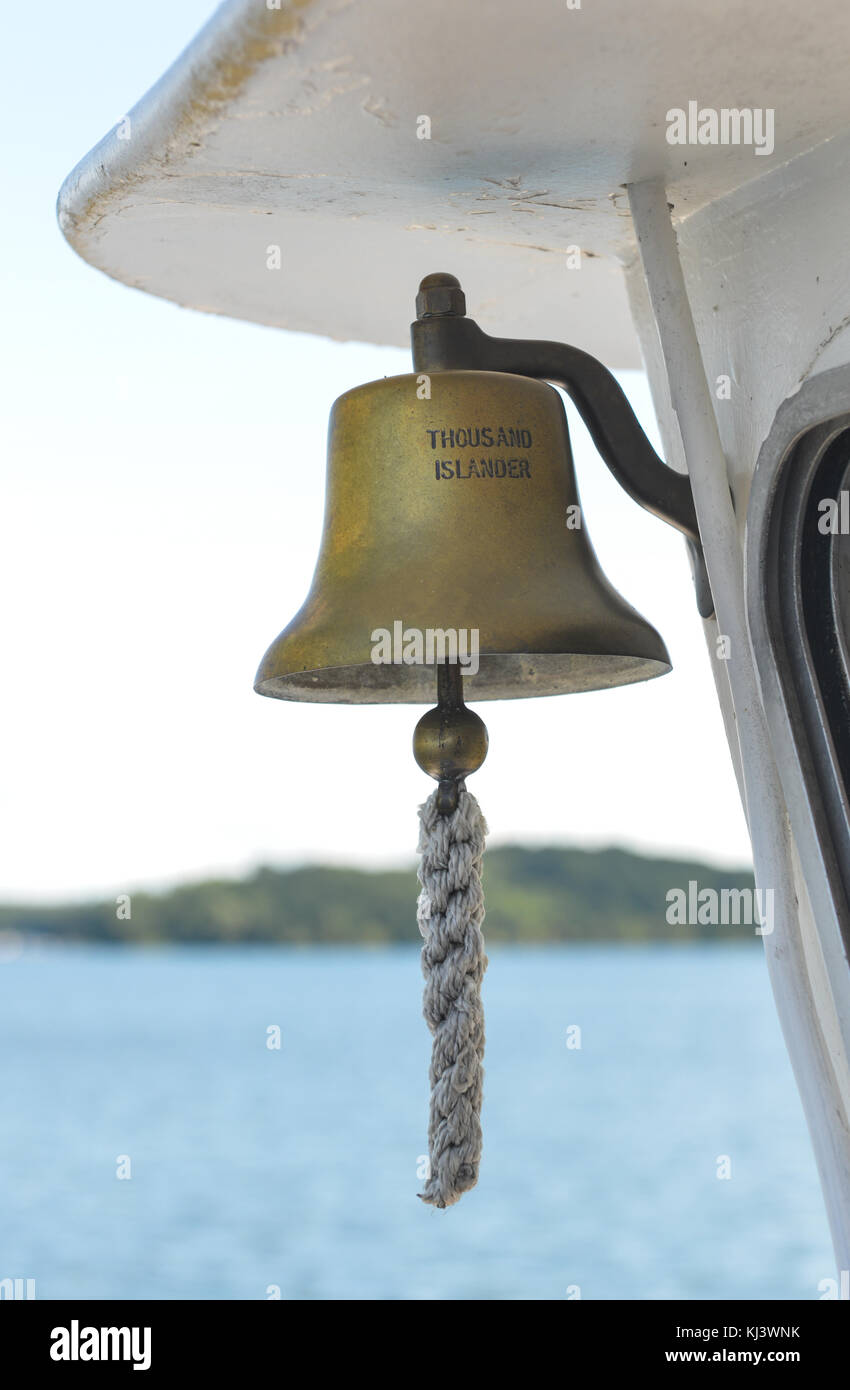 Bell of a boat traversing the Thousand Islands Stock Photo - Alamy