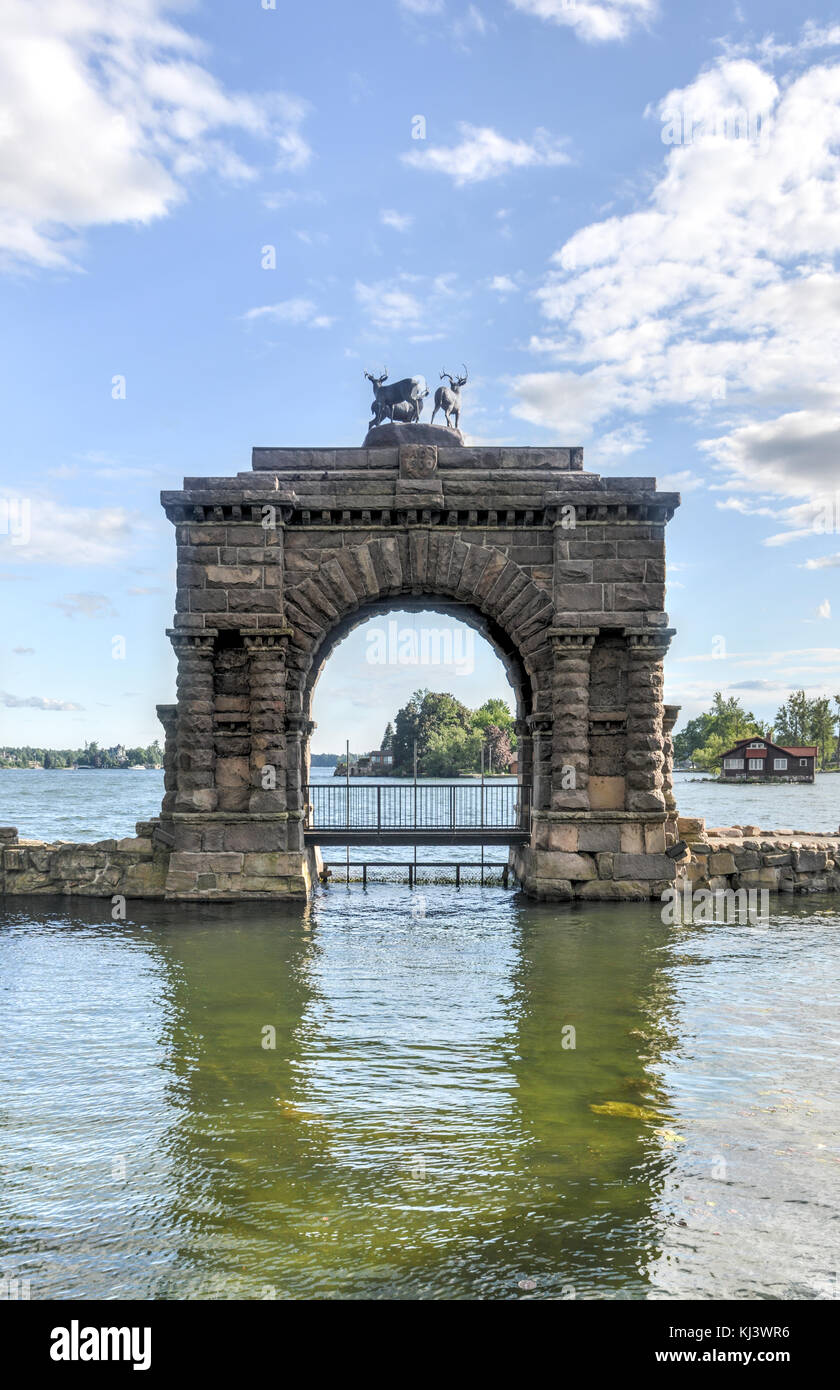 Entry Arch over Boldt Castle, Thousand Islands, New York. Modeled after ...