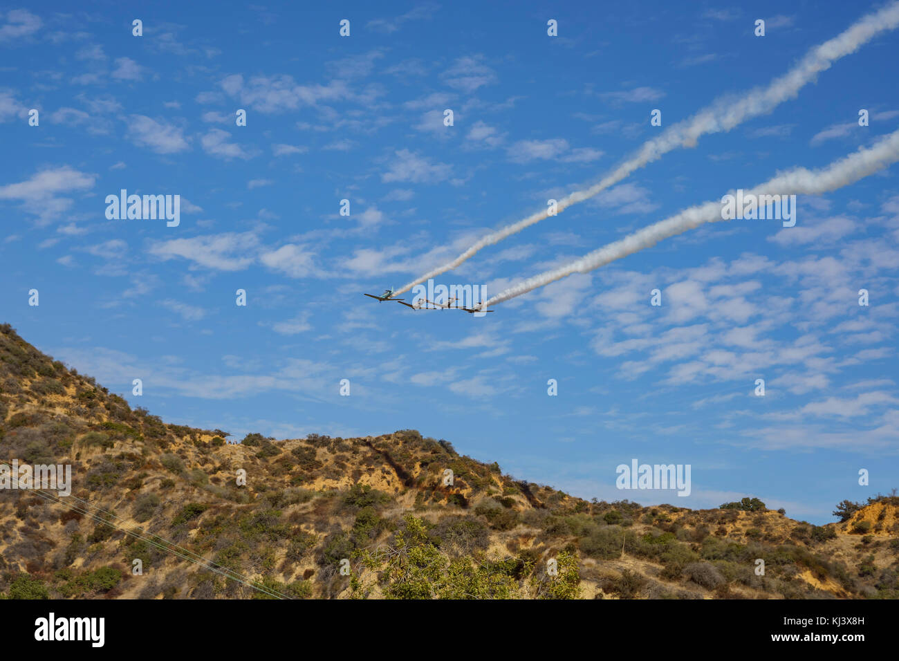 Veteran's Day US Army Performance with T-6 Texan, saw on Hollywood sign ...