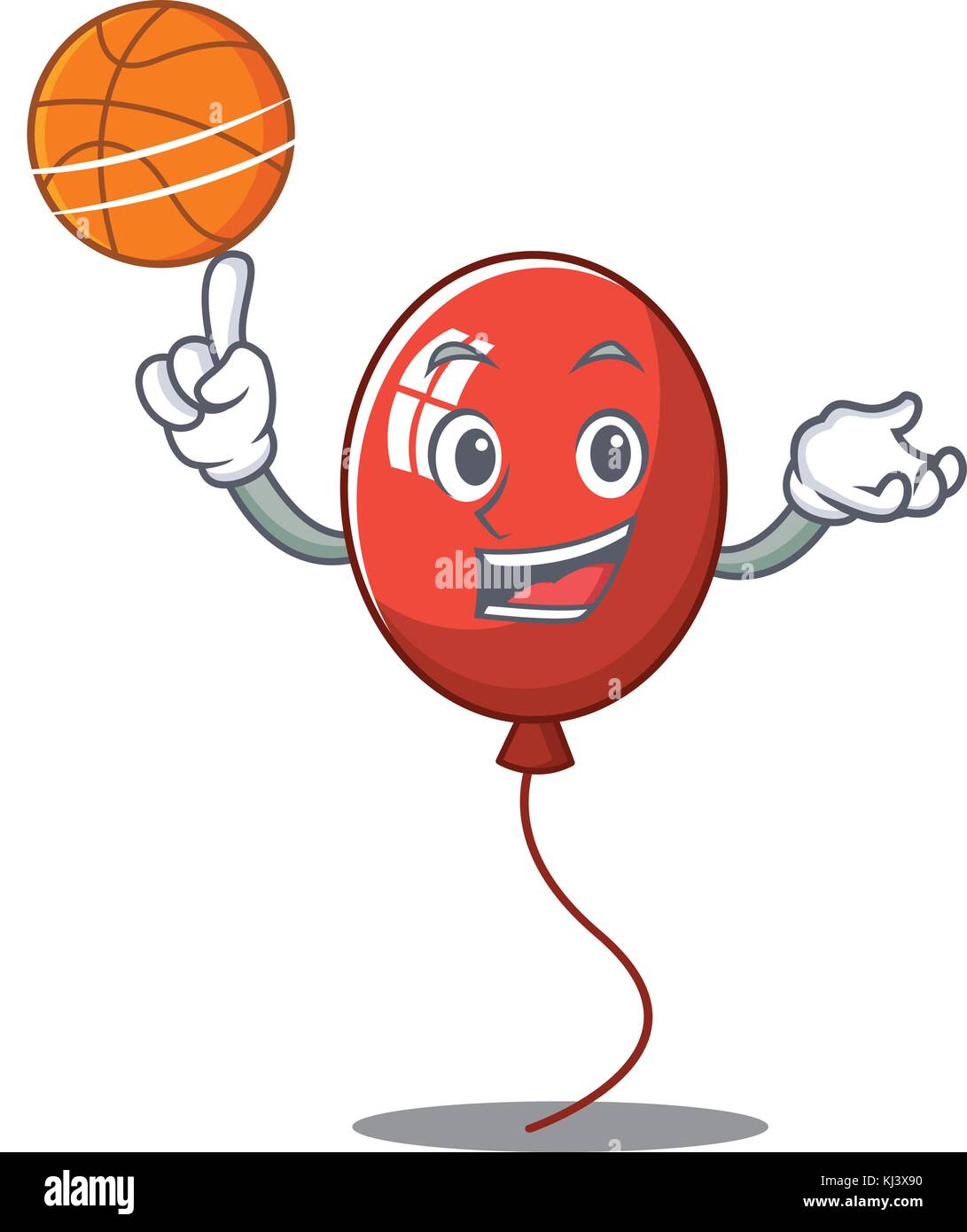 With basketball balloon character cartoon style Stock Vector Image ...
