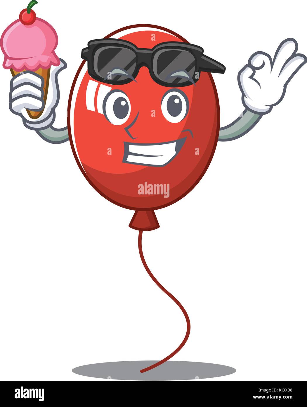 With ice cream balloon character cartoon style Stock Vector Image & Art ...