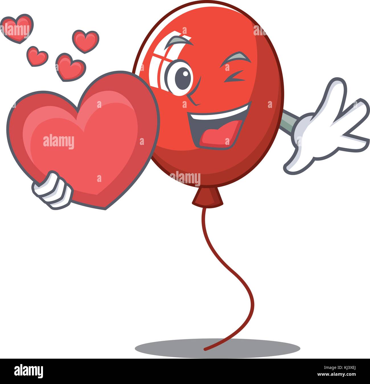 With heart balloon character cartoon style Stock Vector Image & Art - Alamy