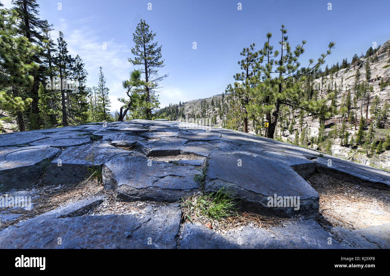 Top of Basalt formations at Devil's Postpile National Monument near ...