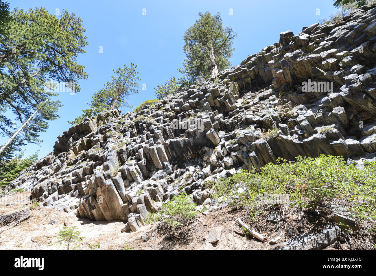 Top of Basalt formations at Devil's Postpile National Monument near ...
