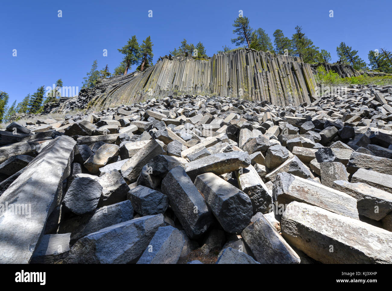 Basalt formations at Devil's Postpile National Monument near Mammoth ...
