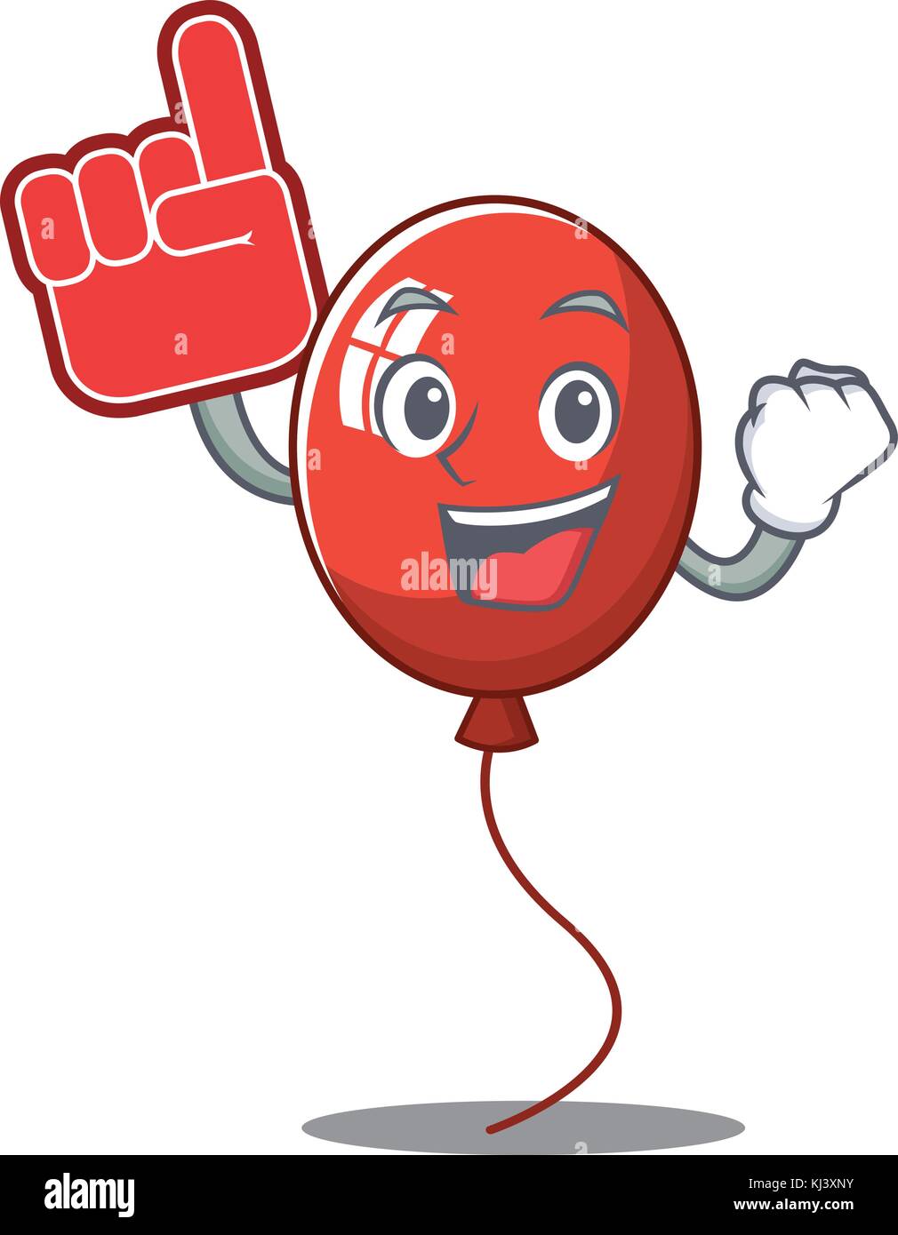 Foam finger balloon character cartoon style Stock Vector Image & Art ...