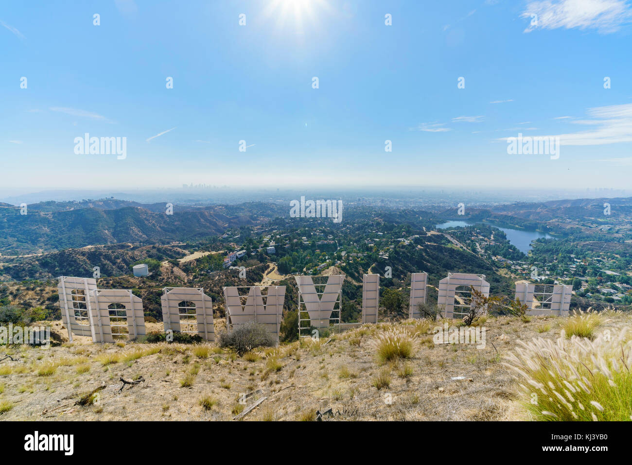 Los Angeles, NOV 11: Hollywood sign from back on NOV 11, 2017 at Los ...