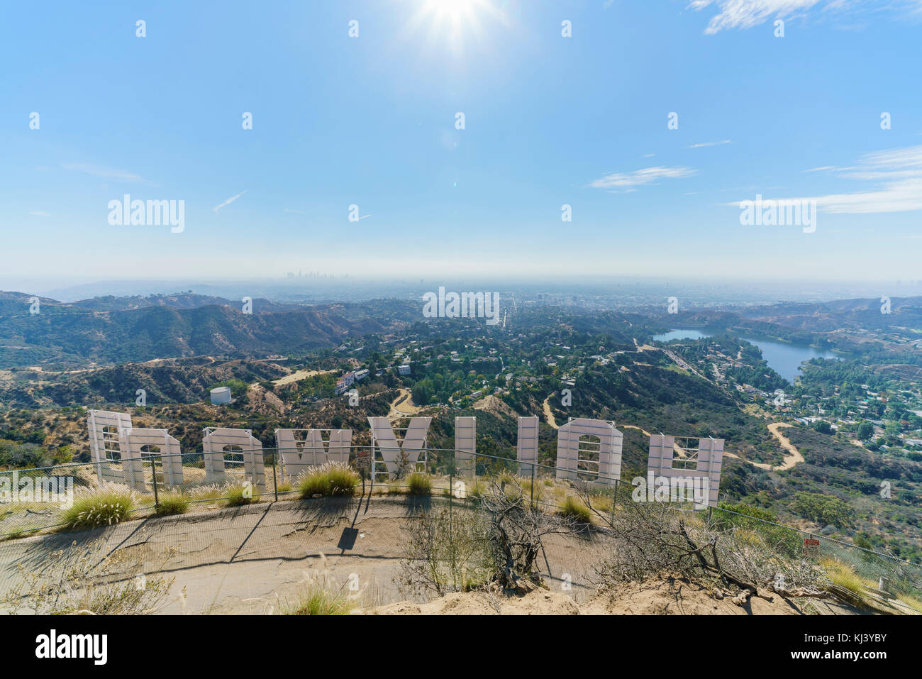 Los Angeles, NOV 11: Hollywood sign from back on NOV 11, 2017 at Los ...
