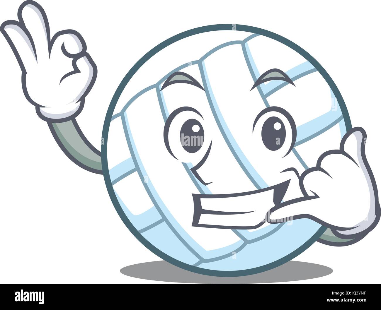 Volleyball ball face cartoon vector hi-res stock photography and images ...
