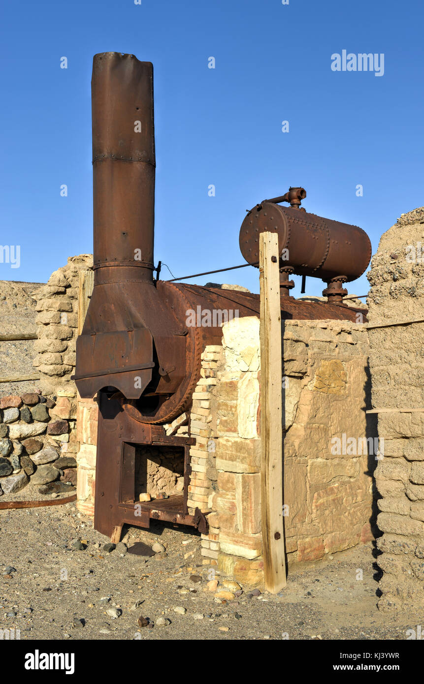 Old wagons and water tank at the Harmony Borax Works where 20 Mule ...