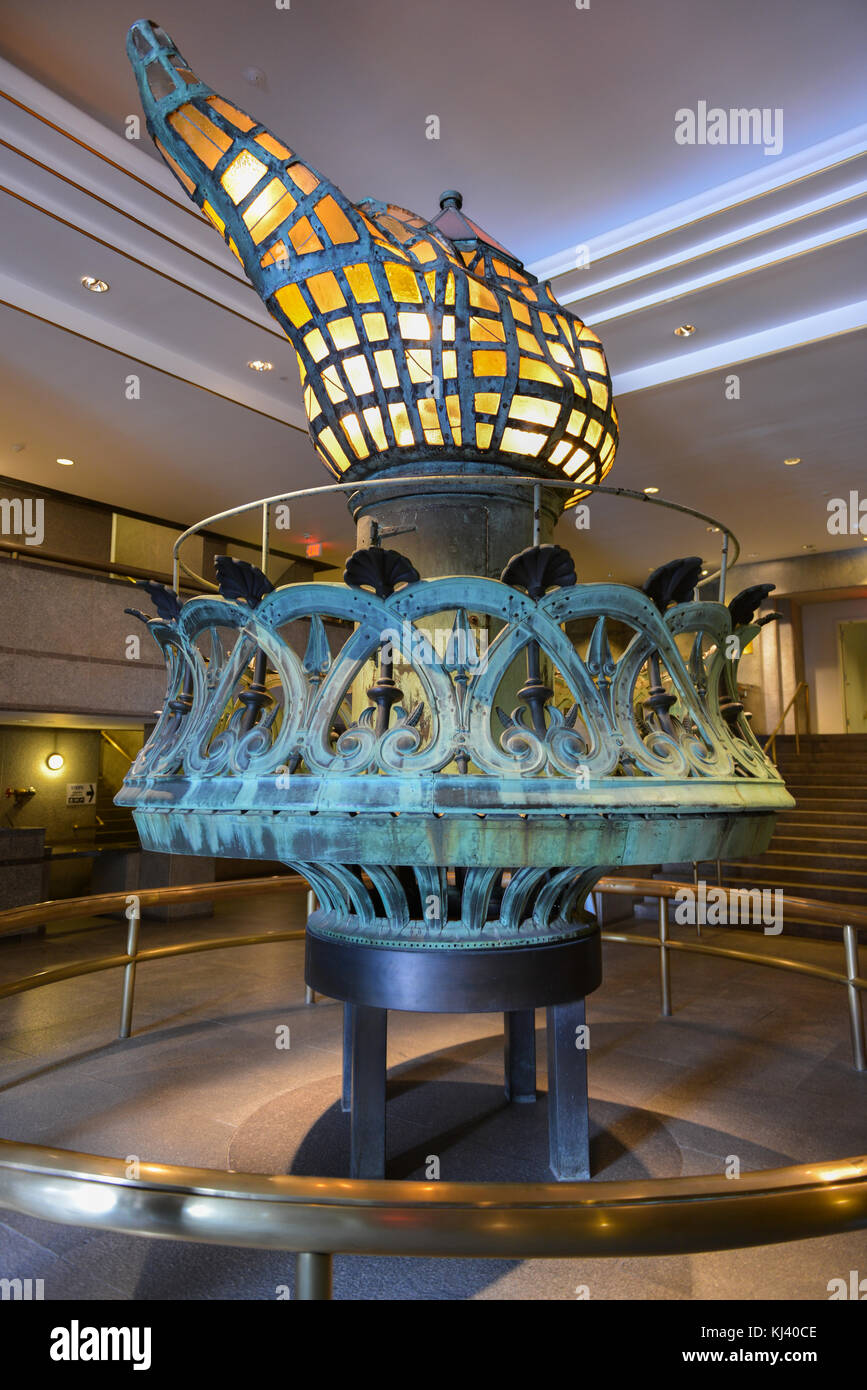 The original torch of the Statue of Liberty prior to renovation Stock ...