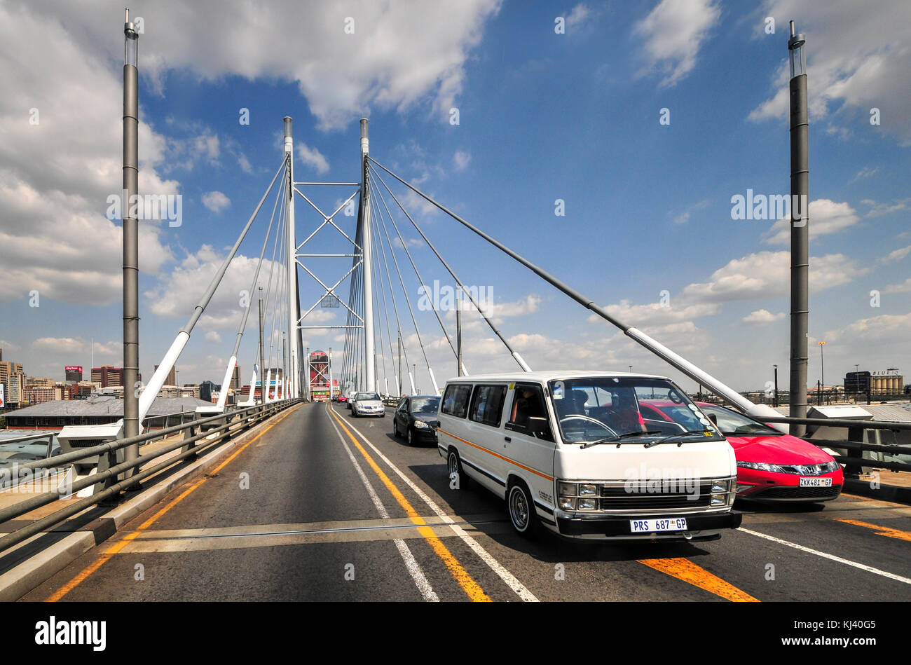 Johannesburg, South Africa - March 26, 2012: Nelson Mandela Bridge. The ...