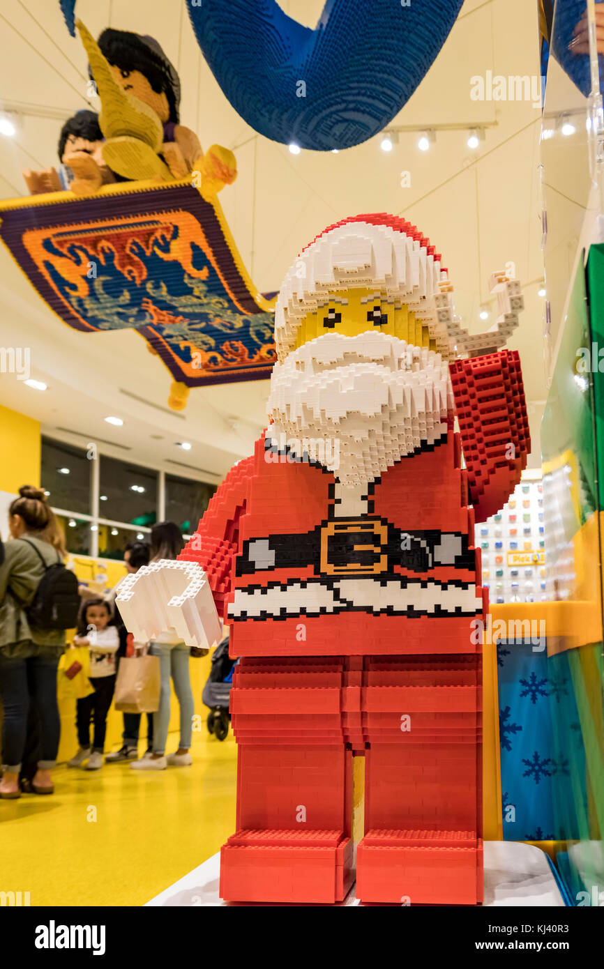 Anaheim, NOV 11: Santa Claus lego statue in the famous Downtown Disney ...