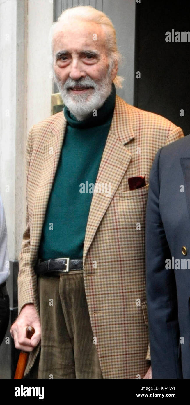 LONDON, ENGLAND - APRIL 26: Sir Christopher Lee, Sir Rodger Moore ...