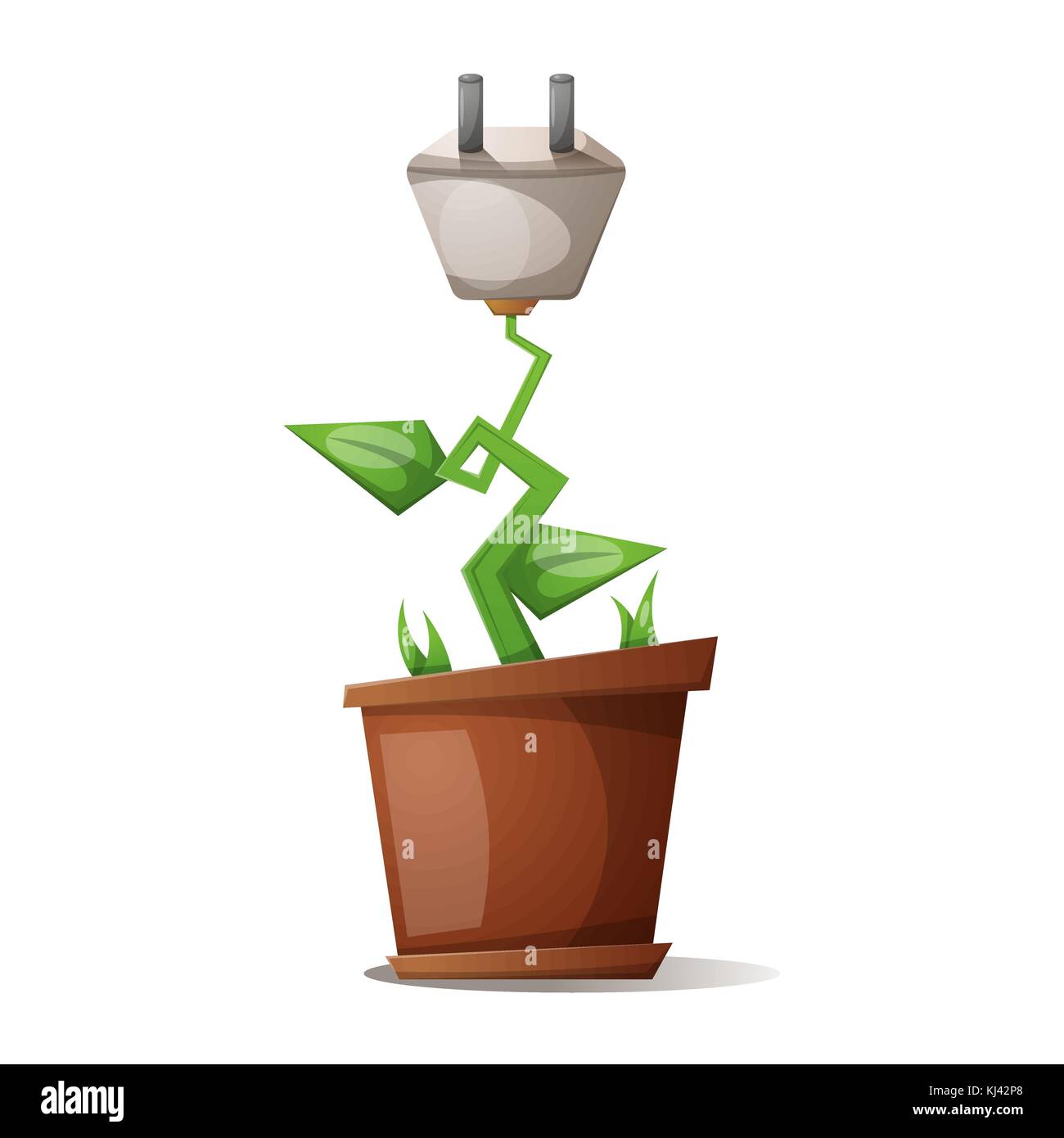 Flower and electric plug - Cartoon illustration Stock Vector Image ...