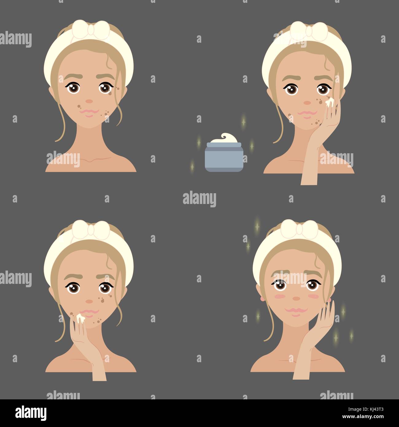Apply sun cream face Stock Vector Images - Alamy