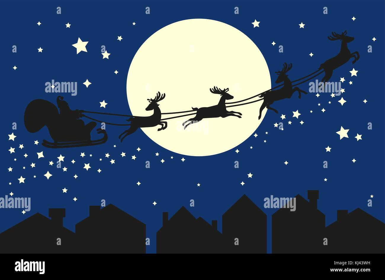 Santa flying sky Stock Vector Images - Alamy