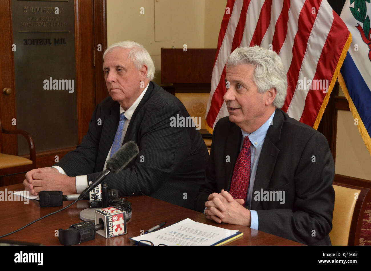 A photograph of Jim Justice, the governor of West Virginia, captured in ...