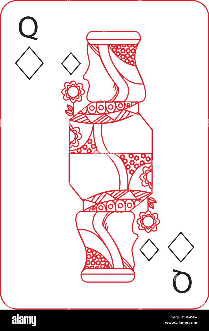 queen of diamonds or tiles french playing cards related icon ico Stock ...