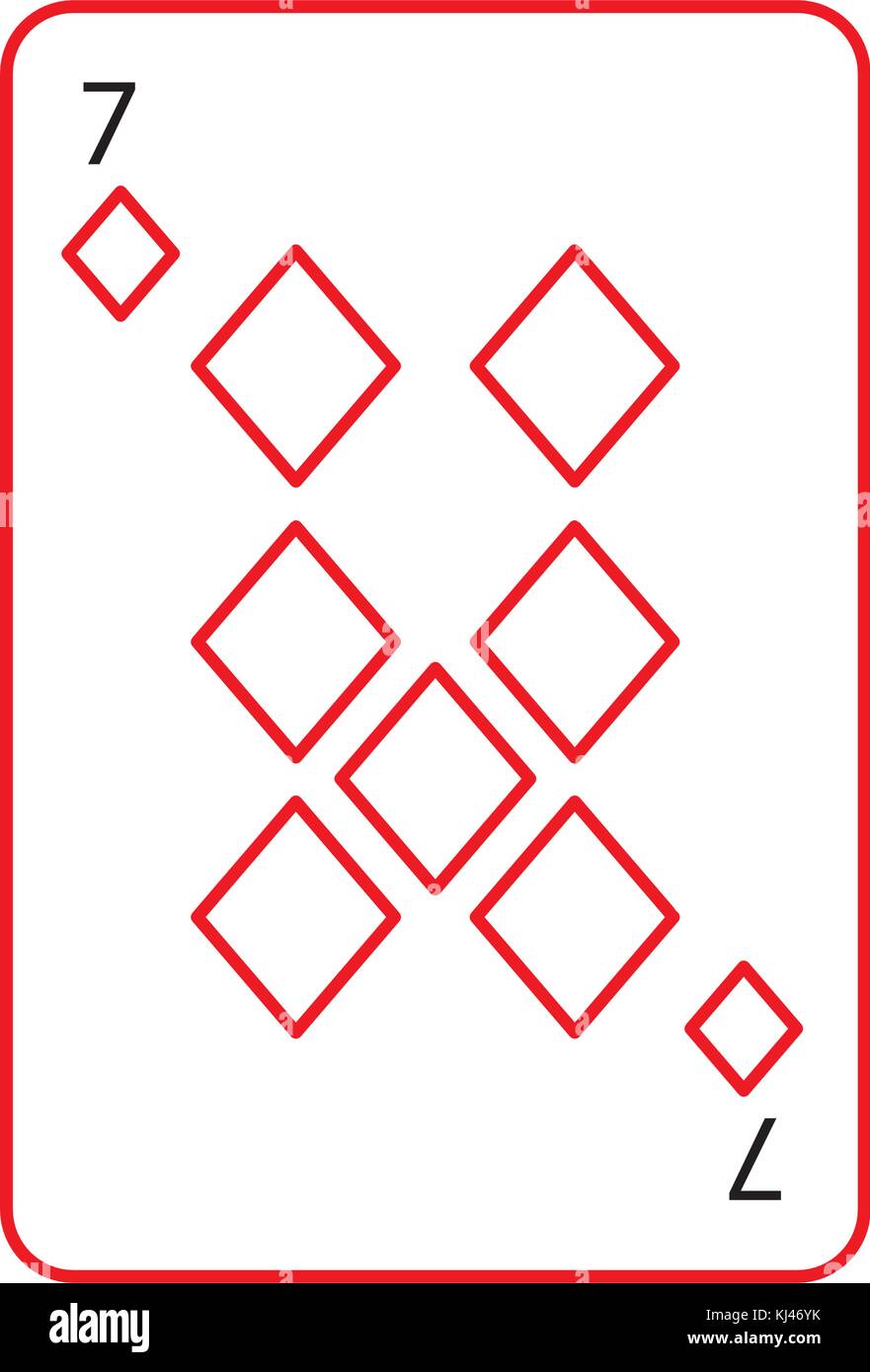 seven of diamonds or tiles french playing cards related icon ico Stock ...