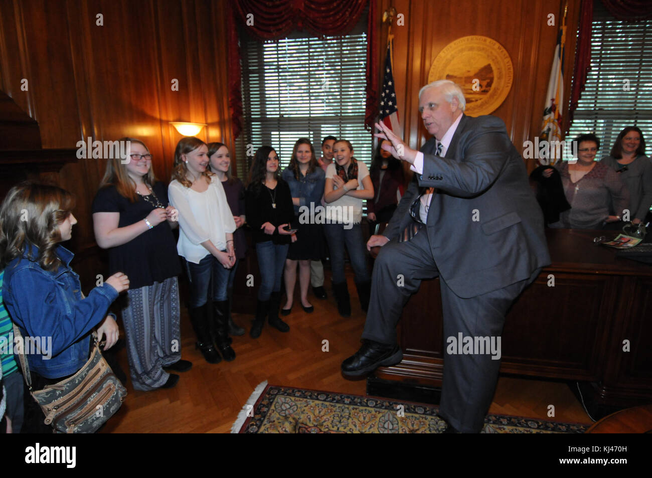 This photograph captures Jim Justice, an American businessman and ...