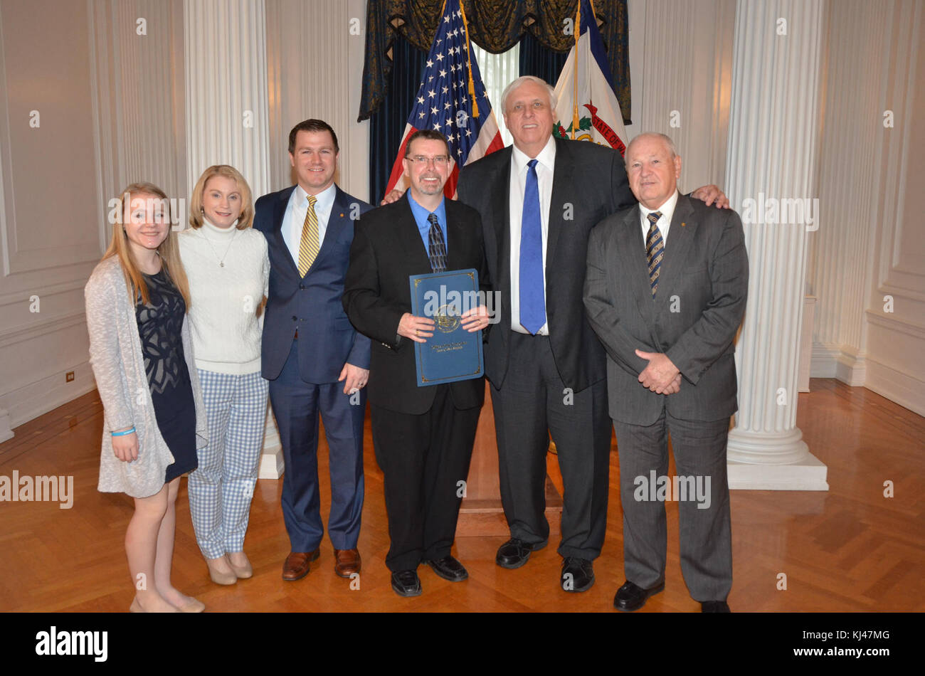This image shows Jim Justice, the Governor of West Virginia, likely ...