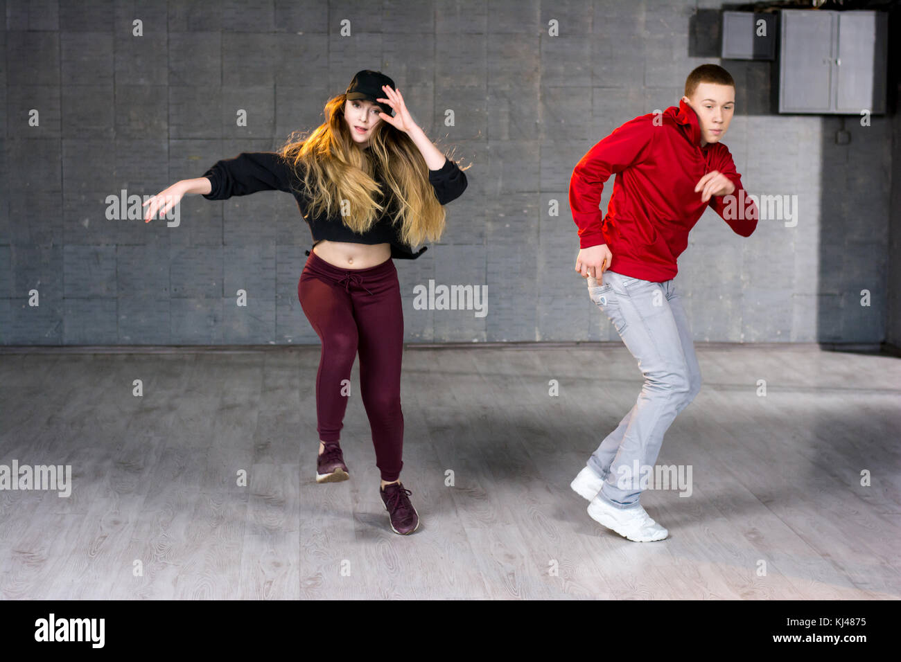 Hip-hop dancers in movement Stock Photo - Alamy