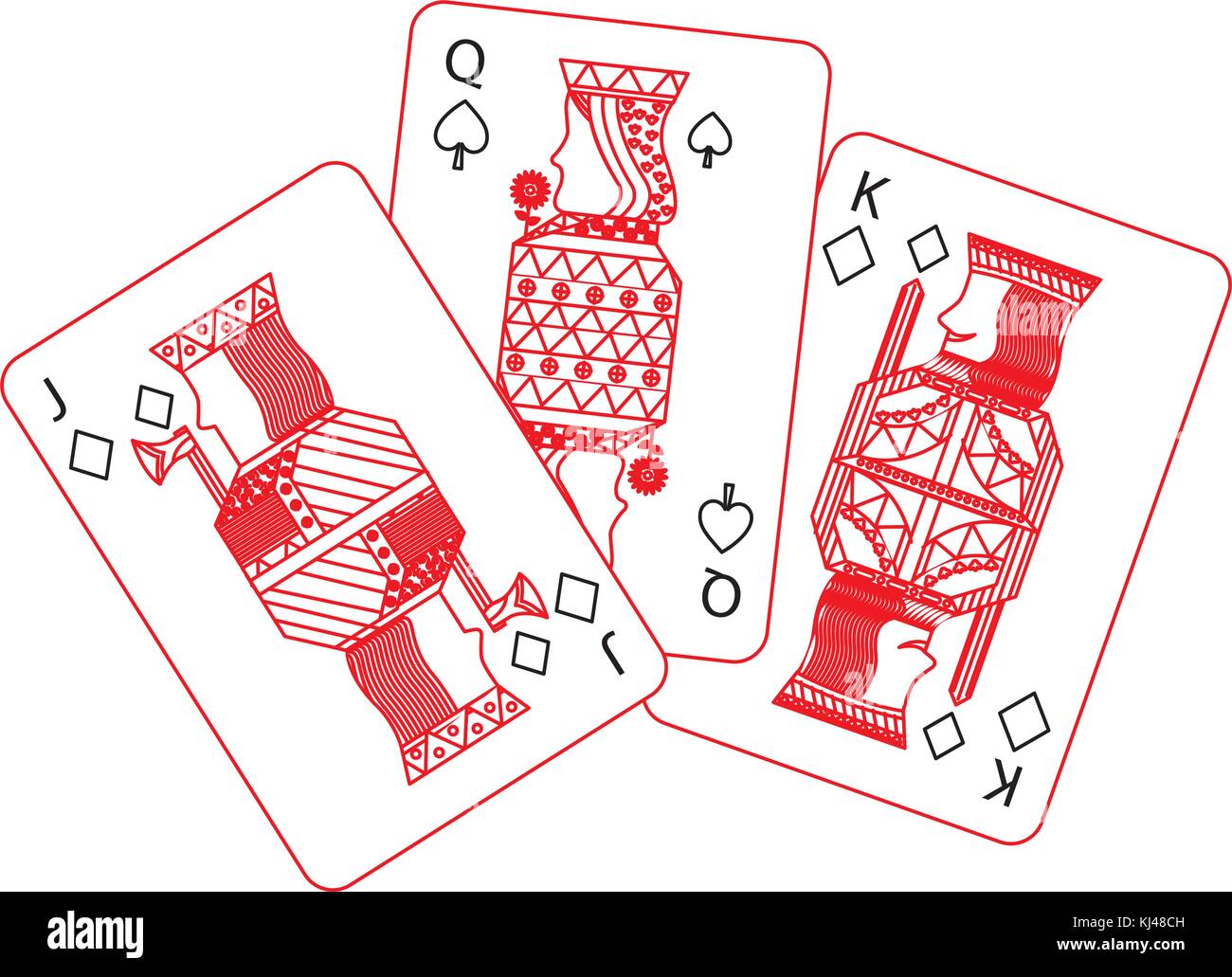 jack queen and king poker cards hand Stock Vector Image & Art - Alamy