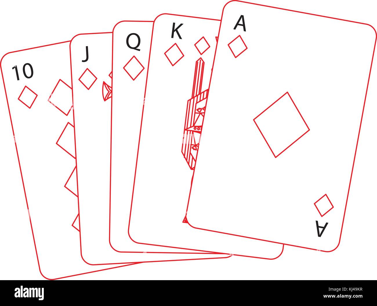 Royal flush royal straight flush Stock Vector Images - Alamy
